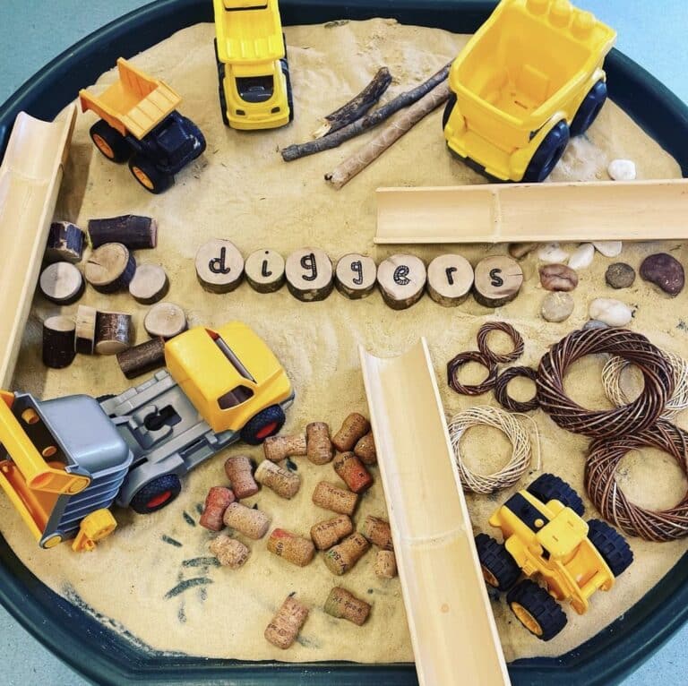 19 Tuff Tray Construction Ideas That Toddlers Will Love! - Bjarni Baby
