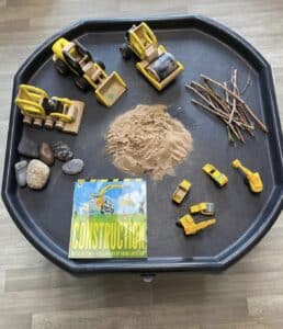 19 Tuff Tray Construction Ideas That Toddlers Will Love! - Bjarni Baby