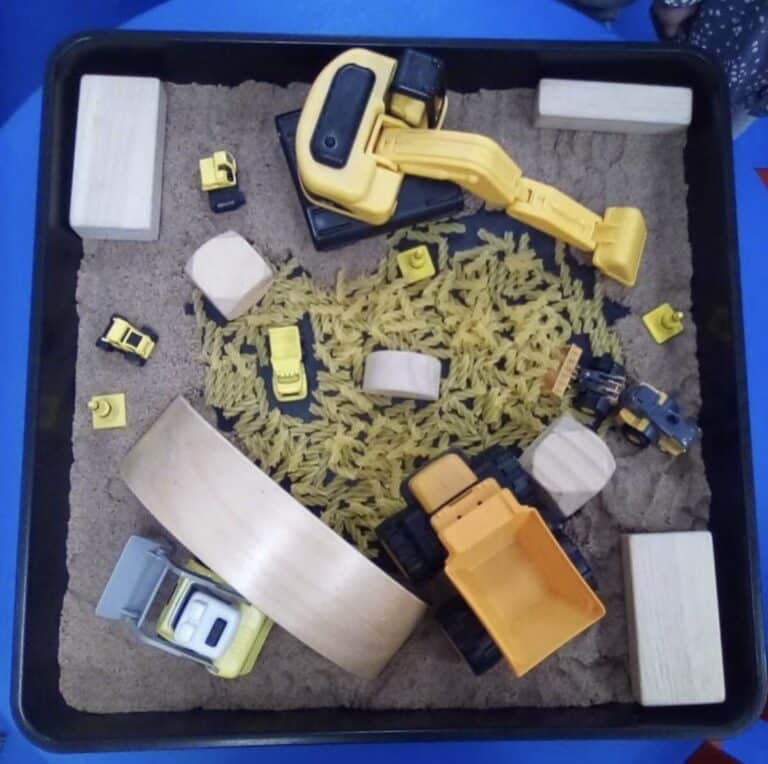 19 Tuff Tray Construction Ideas That Toddlers Will Love! - Bjarni Baby