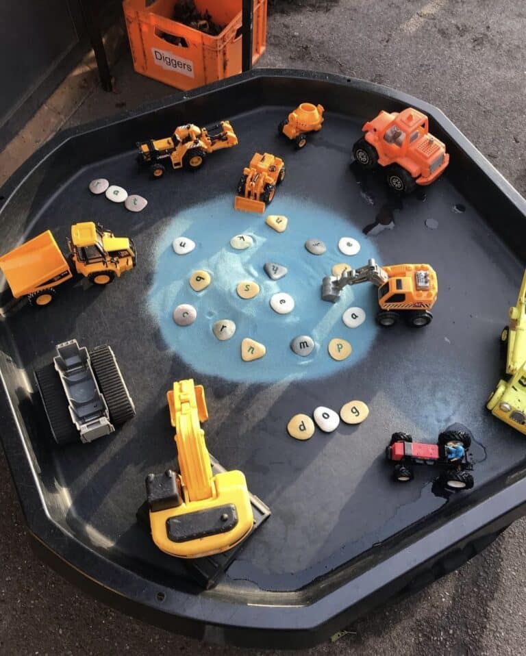 19 Tuff Tray Construction Ideas That Toddlers Will Love! - Bjarni Baby