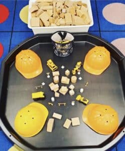 19 Tuff Tray Construction Ideas That Toddlers Will Love! - Bjarni Baby